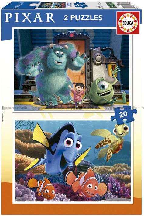 Disney Pixar Find Nemo Og Monsters Inc 2x20 Brikker Puslespil