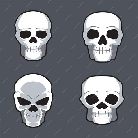 Premium Vector Cartoon Skull Vector Set