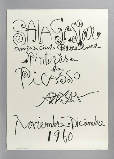 1960 Picasso Sala Gaspar Exhibition Poster