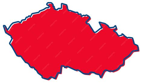 El Contorno El Relleno Y El Trazo Del Mapa Simplificado De Chequia