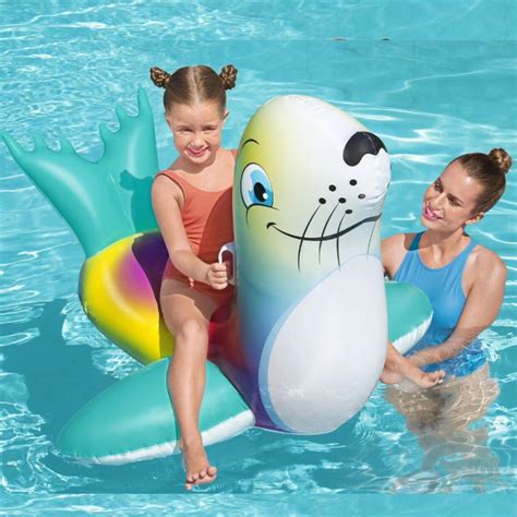 Inflatable Flash N Splash Seal Ride On Pool Beach Float Toy