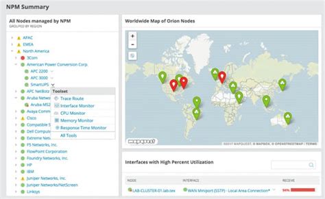 SolarWinds Network Performance Monitor Software Portal