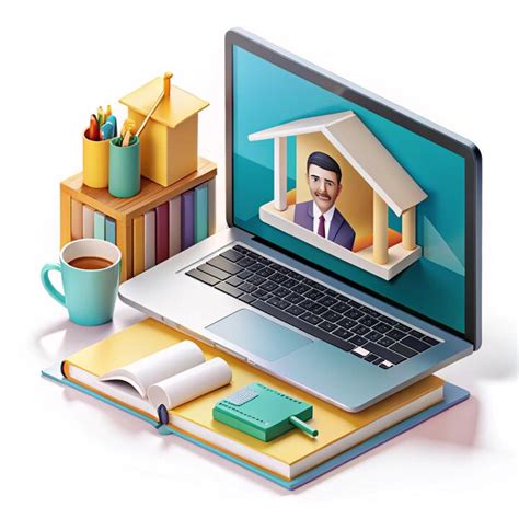 Concept Of Elearning Online Education At Home Premium Ai Generated Image