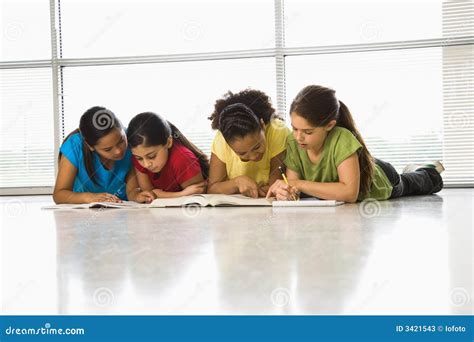 Girls Doing Schoolwork Stock Image Image Of African 3421543