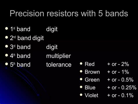 Resistors And Resistor Color Code Ppt