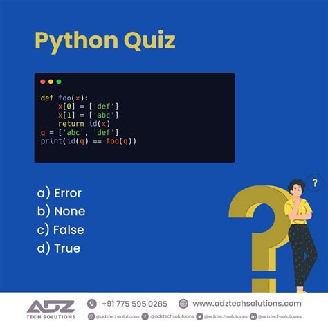 Adz Tech Solutions On Linkedin Pythonquiz Python Pythonprogramming