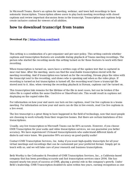 Fillable Online How To Download Transcript From Teams Fax Email Print Pdffiller