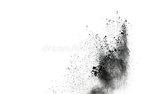 Black Color Powder Explosion On White Background Stock Image Image