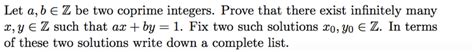 solved let a b elementof z be two coprime integers prove