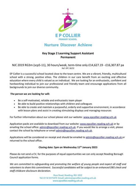 E P Collier Primary School Profile 2023