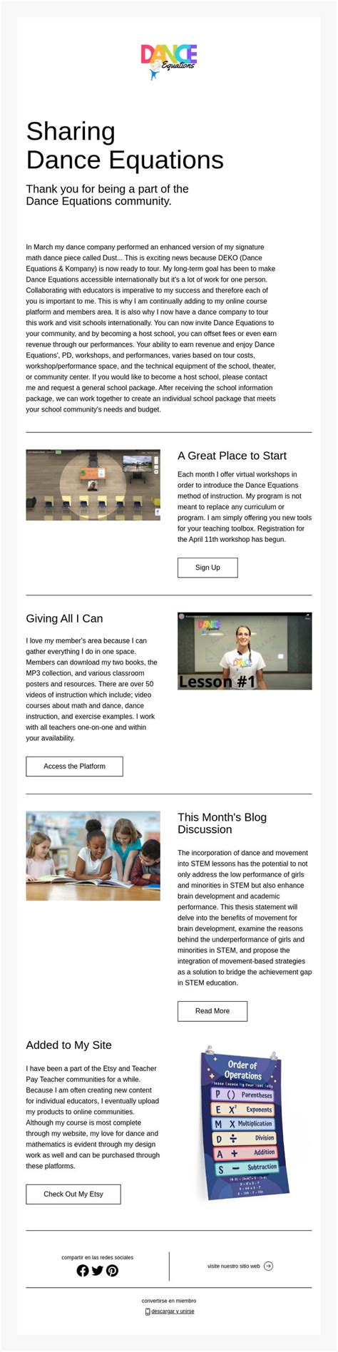 Sharing Dance Equations