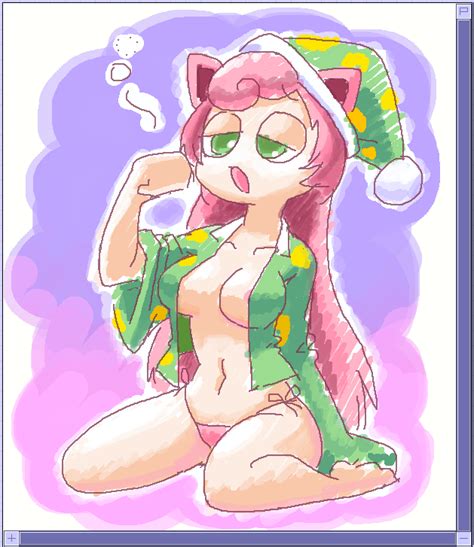 Minuspal Jigglypuff Nintendo Pokemon 1girl Breasts Gen 1 Pokemon Gradient Background