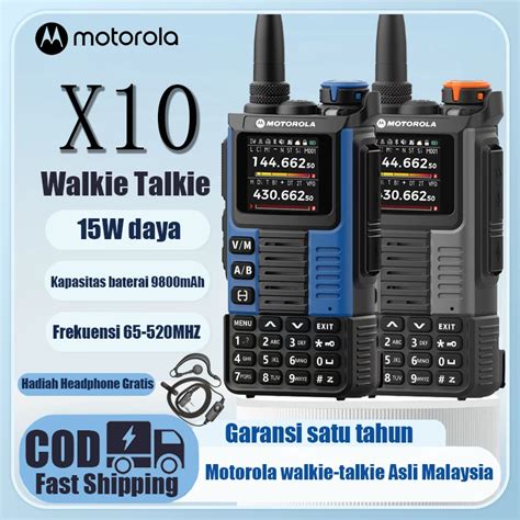 Jual Ht Motorola X10 15 Watt Walkie Talkie Radio Jarak Jauh 15km Satu