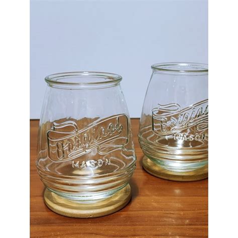 600ml Original Mason Glass Drinking Jar Stemless Wine Glasses Shopee