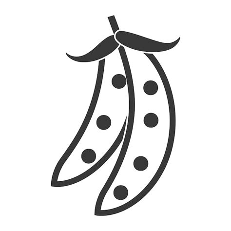 Premium Vector Two Pea Pods With Mustache