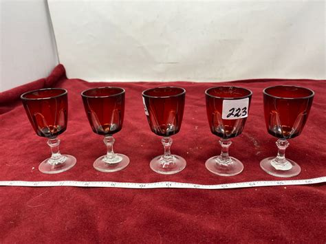 5 Small Ruby Glasses Schmalz Auctions