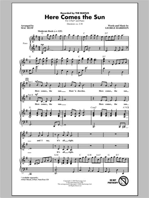 Here Comes The Sun Piano Sheet Music D Major At Ida Whitford Blog