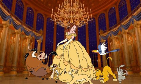 Simba And His Friends Dancing With Belle By Danielandresrojas On Deviantart