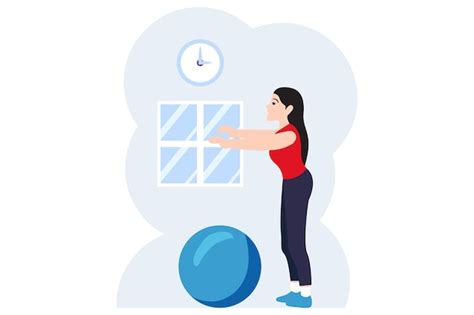 Workout Flat Design Illustration Premium Vector