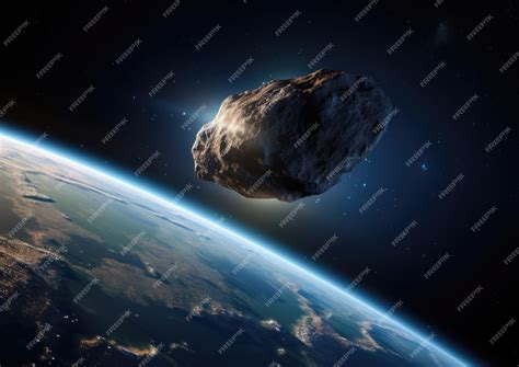 Premium Ai Image An Asteroid Making A Close Pass By Earth As Seen From A Space Observatory