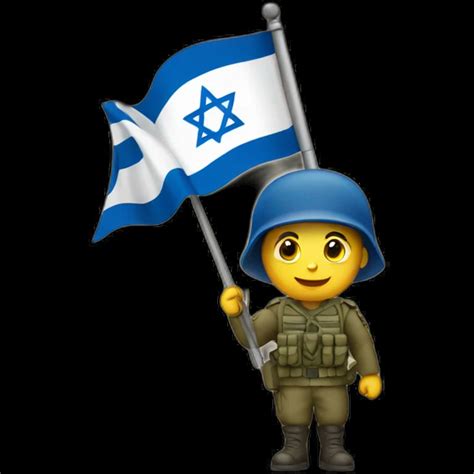 A Soldier Holds The Flag Of The State Of Israel Emoji Ai Emoji Generator