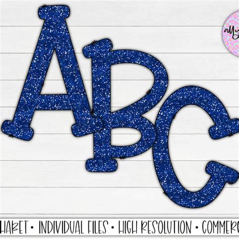 Blue Glitter Letters Etsy