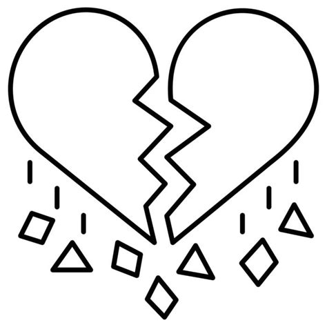 Broken Heart Outline Vector Art Icons And Graphics For Free Download