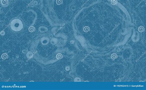 Vector Abstract Moon Relief Map Generated Conceptual Lunar Elevation