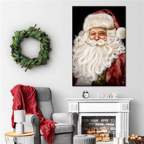 Red Santa Wall Art By Ashley Bradley Elephant Stock