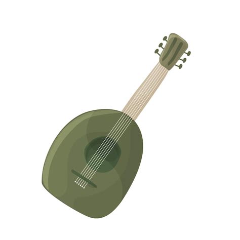 Premium Vector Colorful Cartoon Lute String Musical Instrument Music