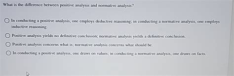 Solved What Is The Difference Between Positive Analysis And