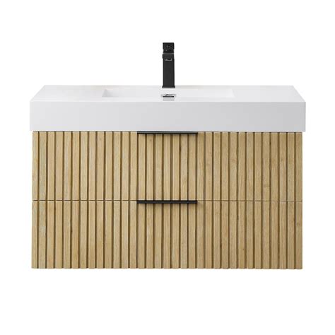 Altair Livia 36 In W X 22 In D Bath Vanity In Nature Brown With White