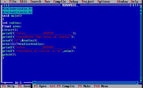 WAP To Area Of Circle Program Based On Structure Of C Programming