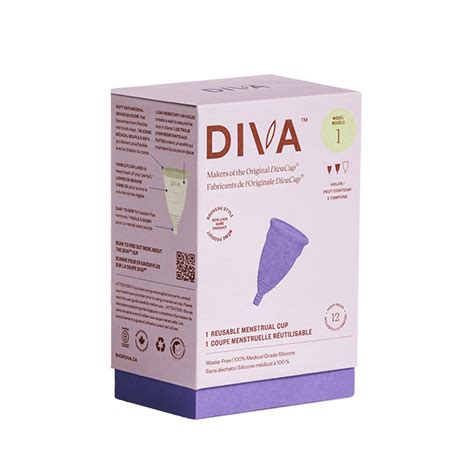 Diva Cup Model 1 Reusable Menstrual Cup Holds Up To 5 Tampons Of Flow Diva Canada