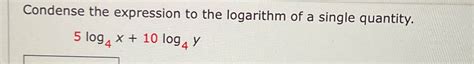 Solved Condense The Expression To The Logarithm Of A Single