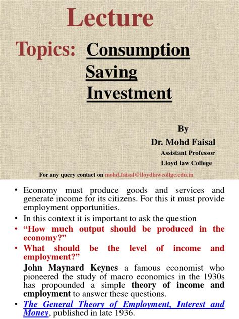 Consumption Saving And Investment Pdf Consumption Economics