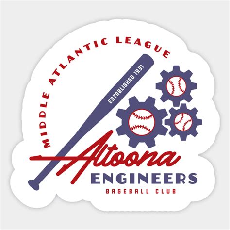 Altoona Engineers Baseball Minor League Baseball Sticker Teepublic