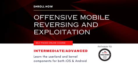 Offensive Mobile Reversing And Exploitation Course On Demand Online Course