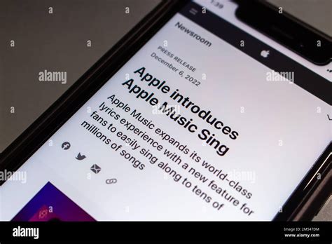 Apple Introduces Apple Music Sing From Newsroom Page In Iphone Apple
