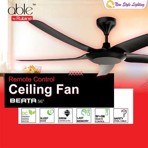 Rubine Able Acf Beata56 5b 56 Black Dc Motor 5 Blade 18 Speed Sirim