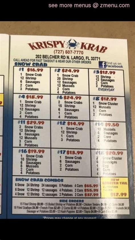 Menu At Krispy Krab Restaurant Largo