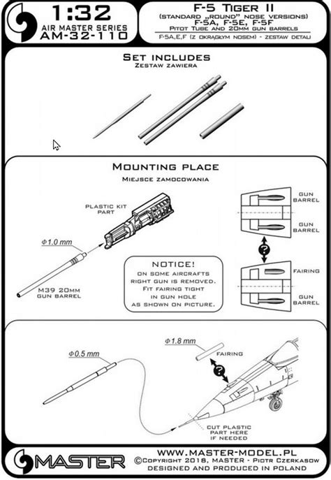 Masam32110 132 Master Model F 5a F 5e F 5f Tiger Ii Pitot Tube And 20mm
