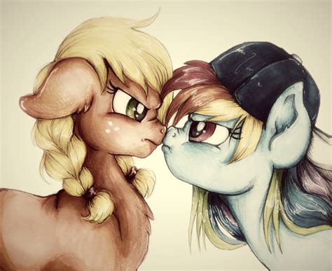 1161498 Safe Artistbuttersprinkle Applejack Rainbow Dash G4