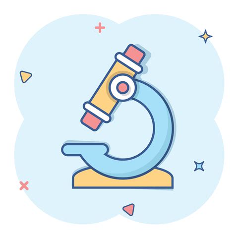 Microscope Icon In Comic Style Laboratory Magnifier Cartoon Vector Illustration On Isolated
