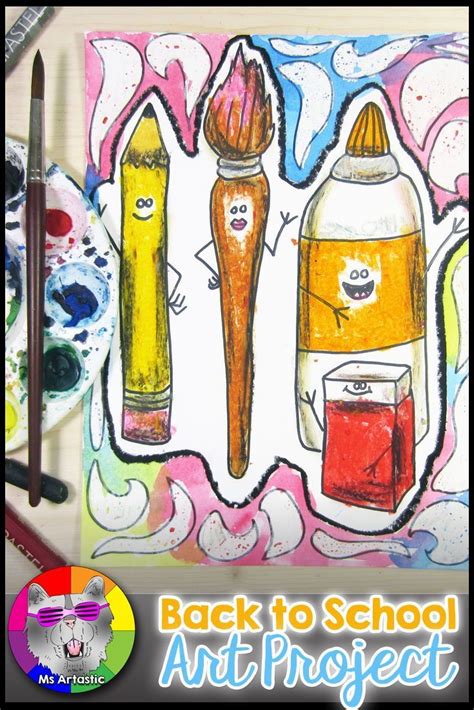 Back To School Art Lesson School Supplies Art Project First Week Art