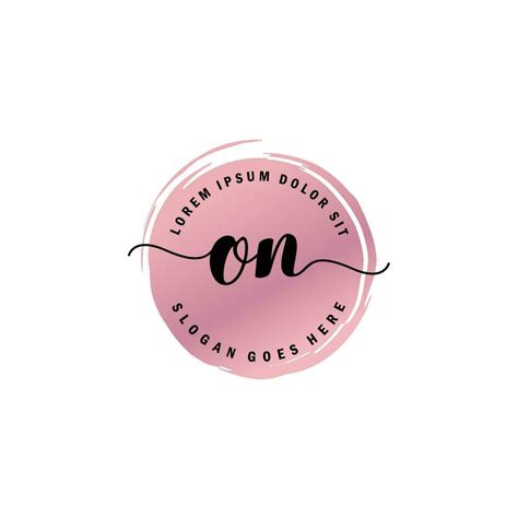 On Initial Letter Handwriting Logo With Circle Brush Template Vector