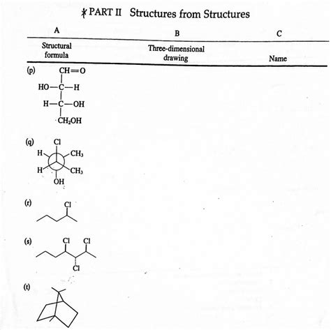 Solved PART II Structures from Structures A B с Structural Chegg