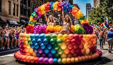 Colorful Pride Parade Floats Premium Ai Generated Image