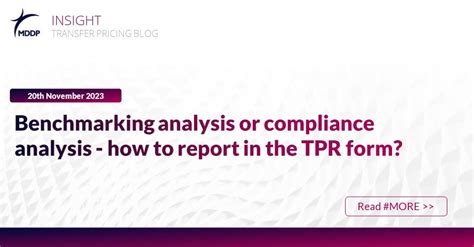 Benchmarking Analysis Or Compliance Analysis How To Report In The Tpr Form Mddp