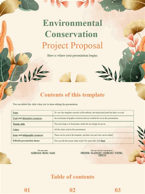Environmental Conservation Project Proposal By Slidesgo Pdf